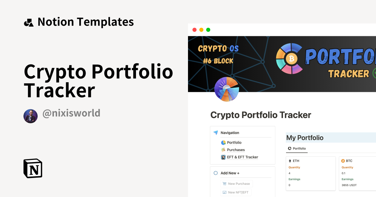 Crypto Portfolio Tracker Template | Notion Marketplace