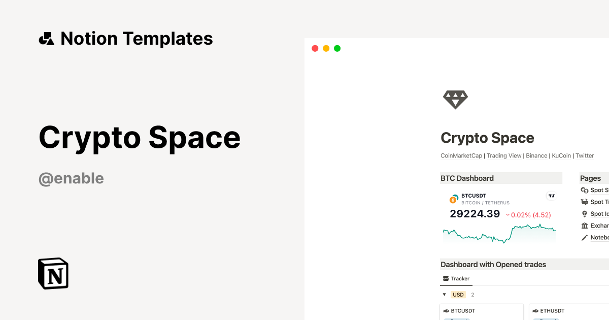 Crypto Space Template | Notion Marketplace