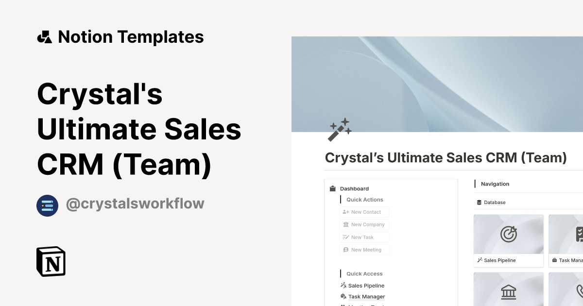 Crystal's Ultimate Sales CRM (Team) Template by Crystal's | Notion Marketplace