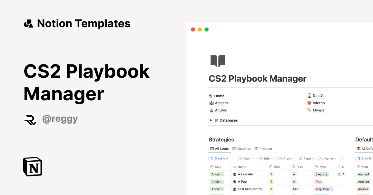 CS2 Playbook Manager Template | Notion Marketplace
