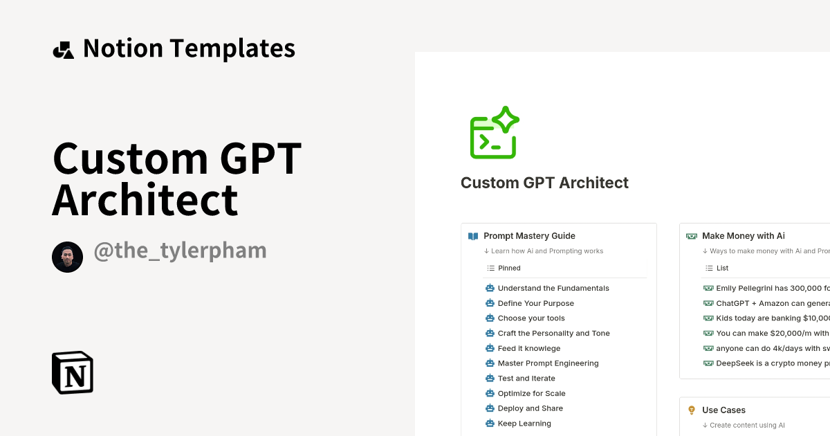 Custom GPT Architect Template | Notion Marketplace