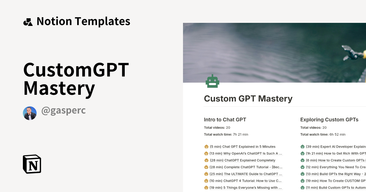 CustomGPT Mastery Template | Notion Marketplace