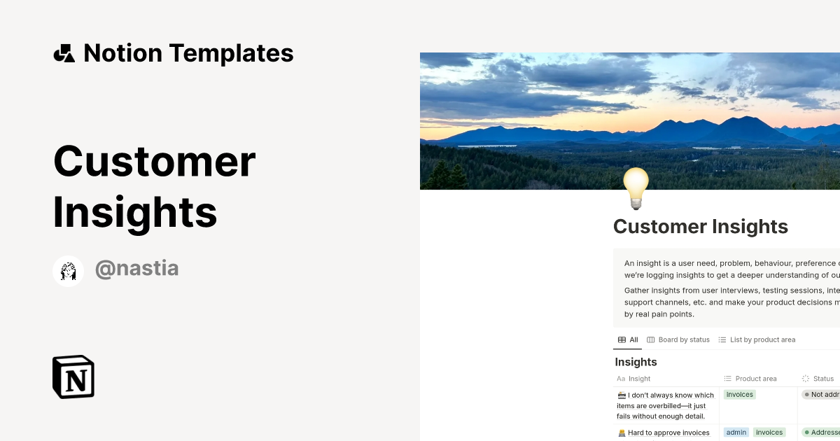 Customer Insights Template | Notion Marketplace
