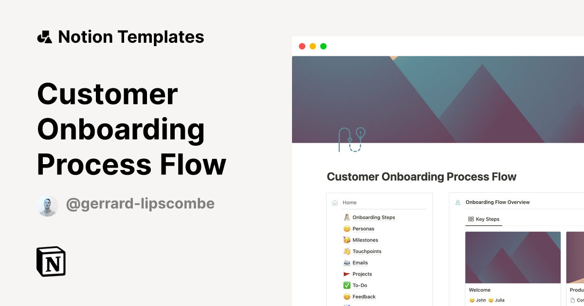 Customer Onboarding Process Flow Template by Gerrard Lipscombe | Notion Marketplace