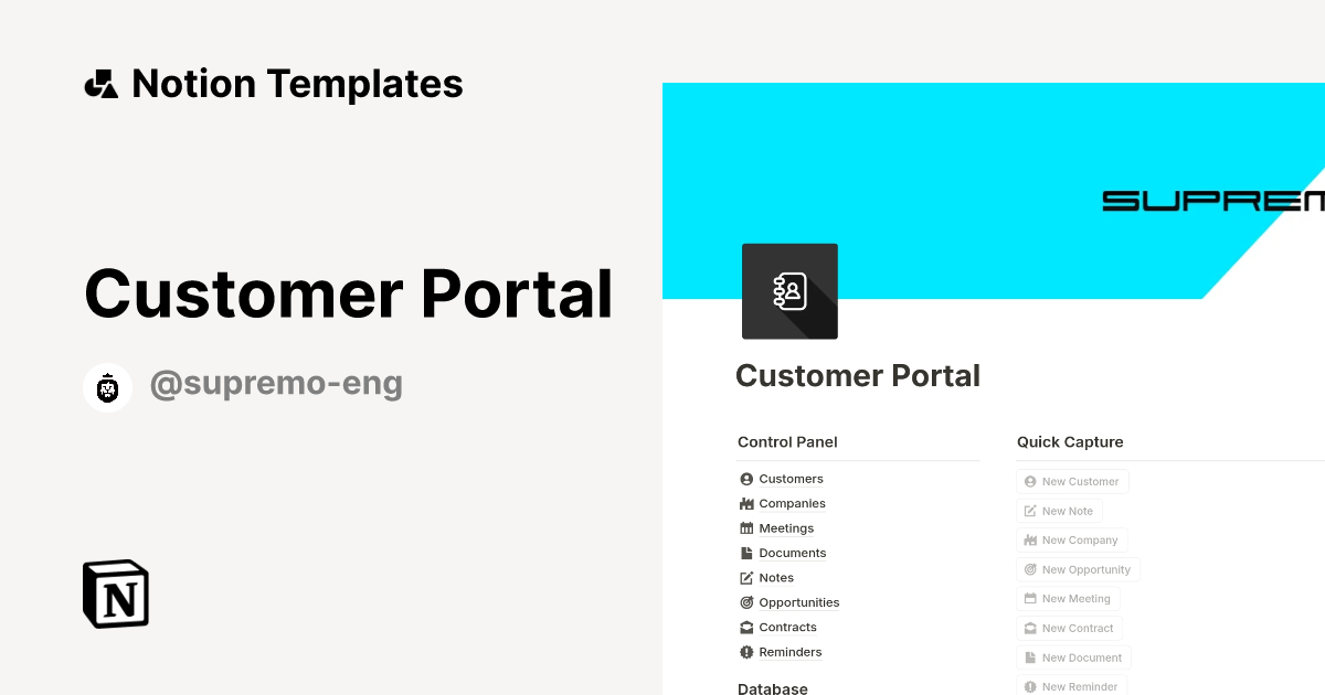 Customer Portal Template | Notion Marketplace