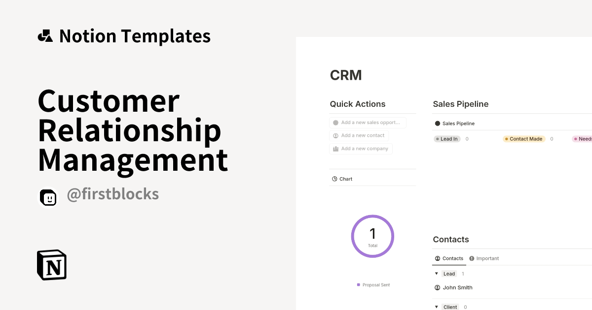 Customer Relationship Management Template | Notion Marketplace