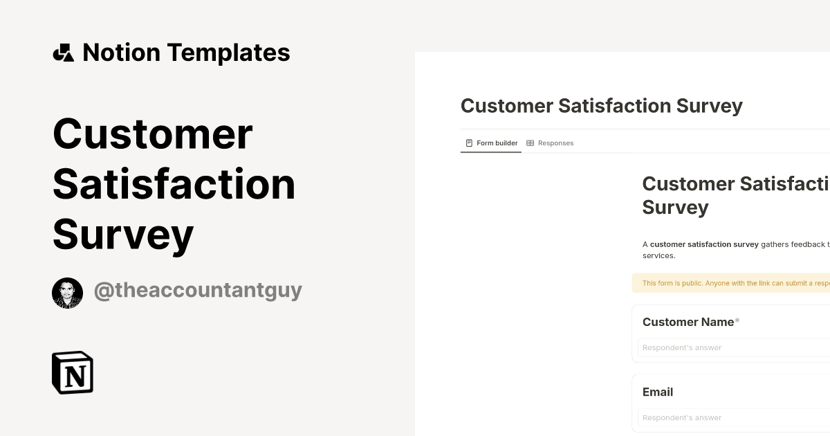 Customer Satisfaction Survey Template | Notion Marketplace