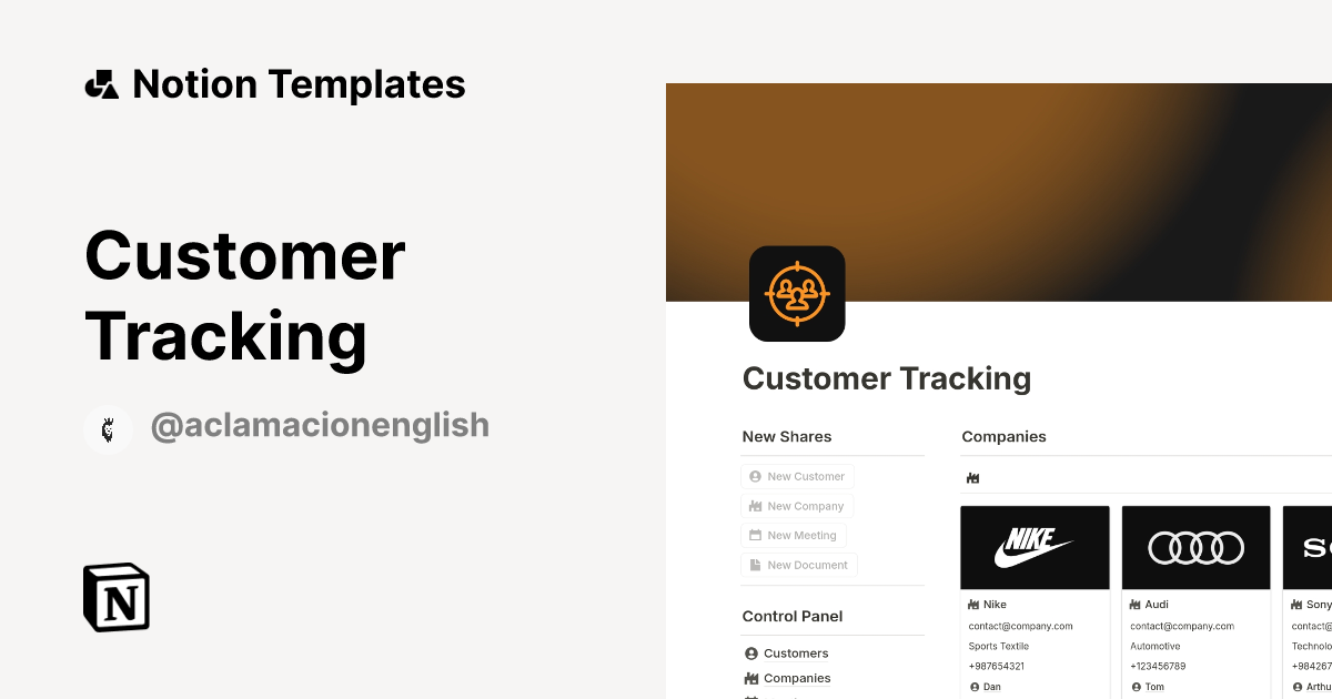 Customer Tracking Template | Notion Marketplace