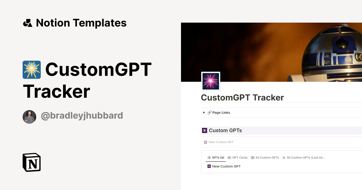 🎆 CustomGPT Tracker Template | Notion Marketplace