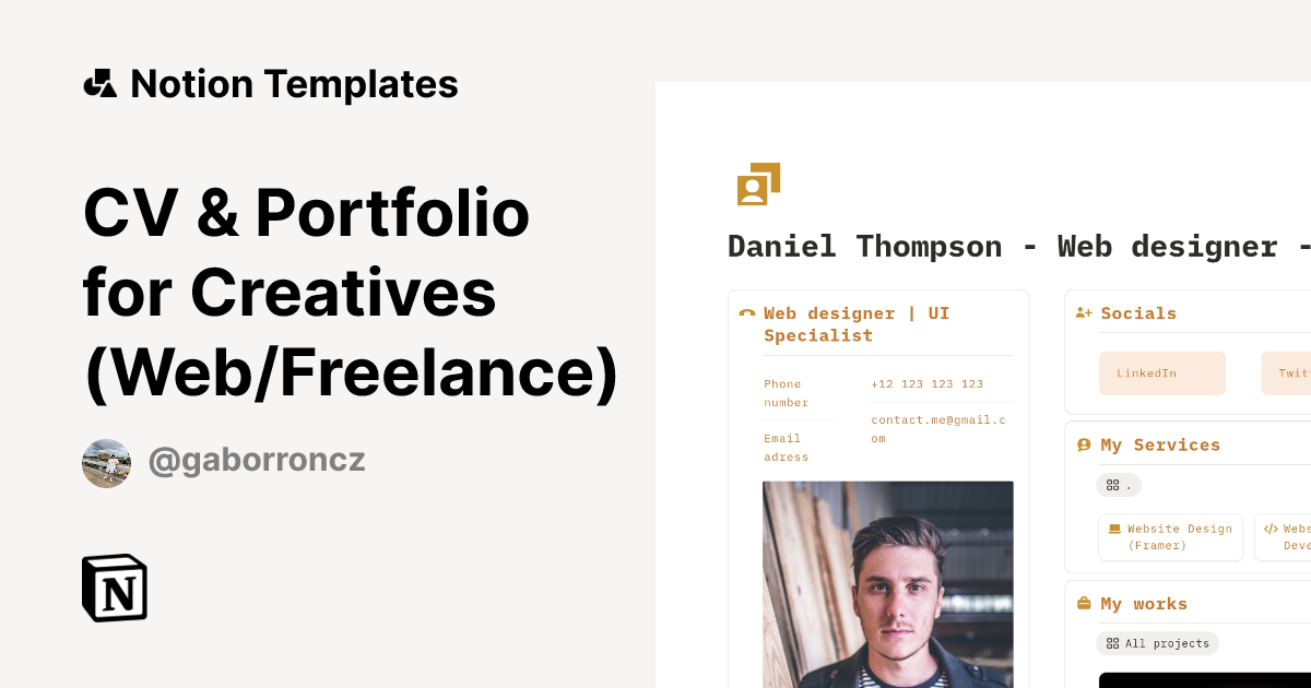 CV & Portfolio for Creatives (Web/Freelance) Template by Gábor Roncz ...