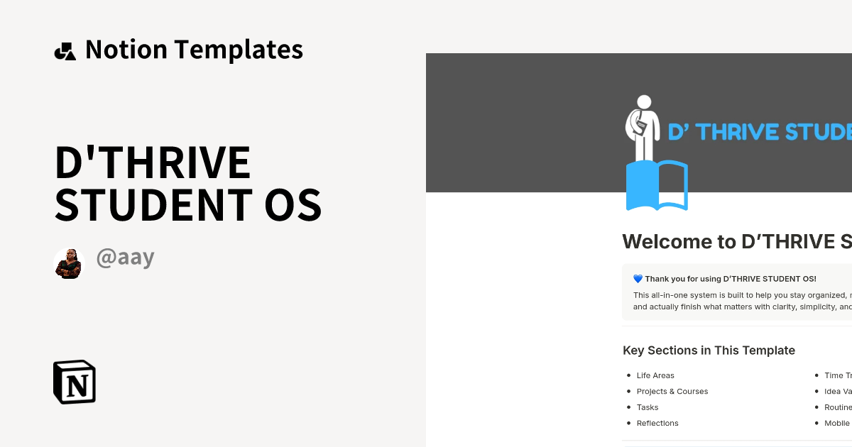 D'THRIVE STUDENT OS Template by Theamaranwokocha | Notion Marketplace