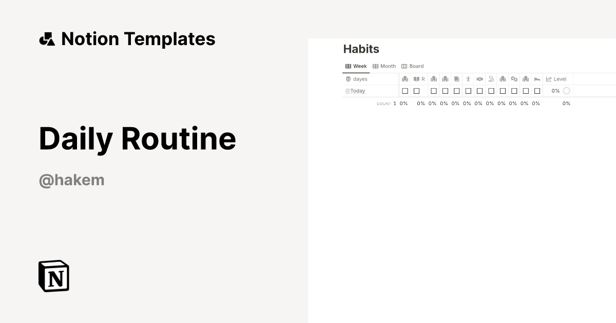 Daily Routine Template | Notion Marketplace