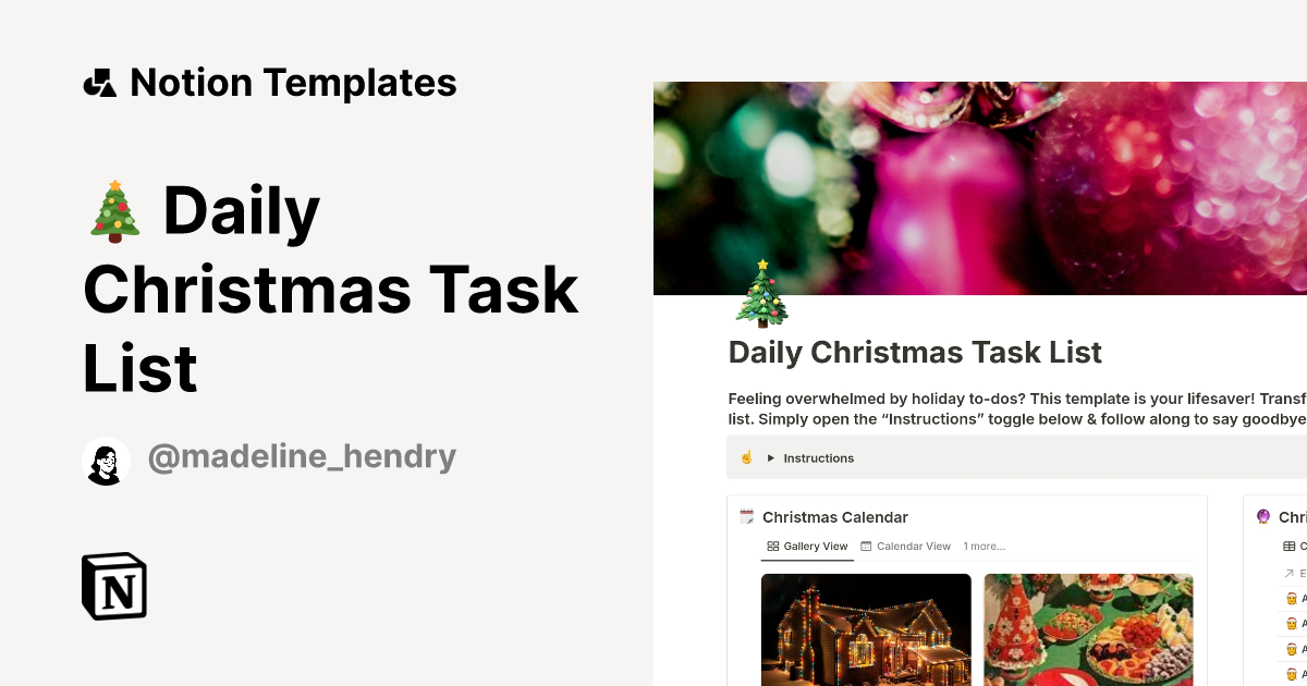 🎄 Daily Christmas Task List Template | Notion Marketplace