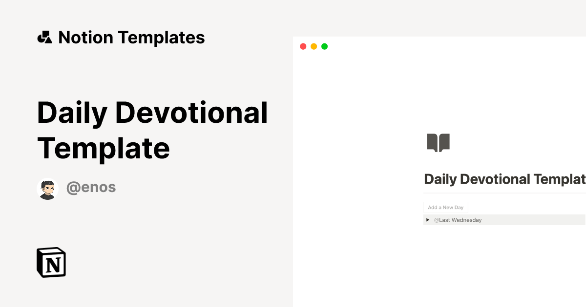 Daily Devotional Template Template by Enos Sopacuaperu | Notion Marketplace