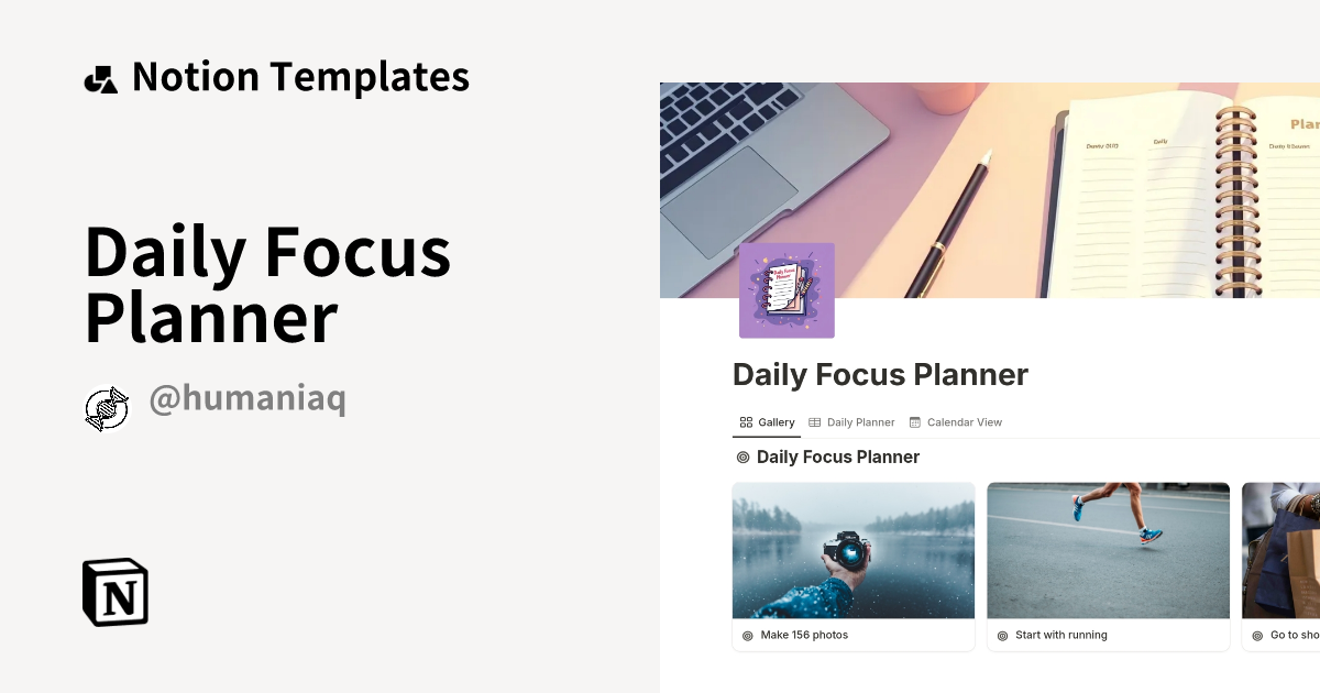 Daily Focus Planner Template | Notion Marketplace