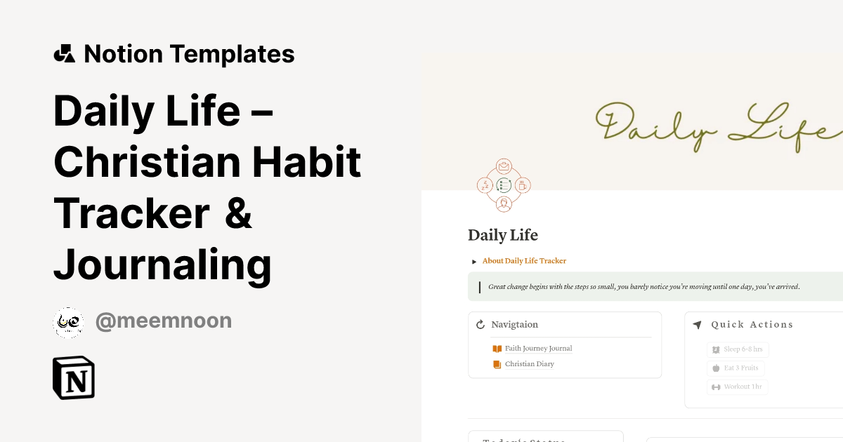 Daily Life – Christian Habit Tracker & Journaling Template by MeemNoon ...