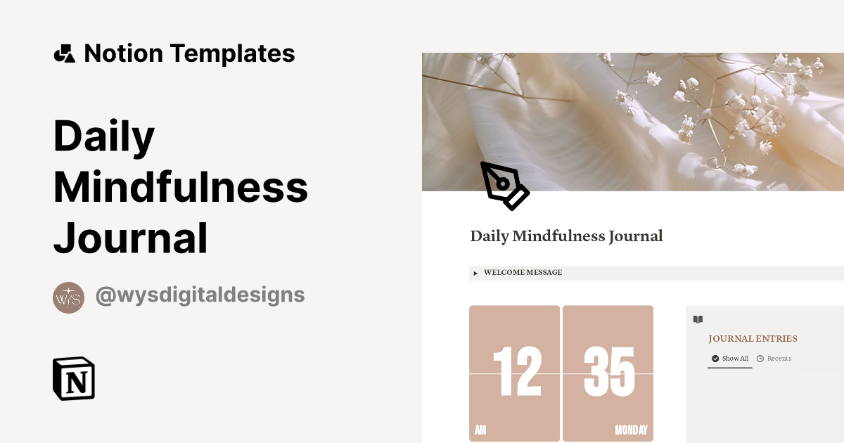 Daily Mindfulness Journal Template by WYS Digital Designs | Notion ...