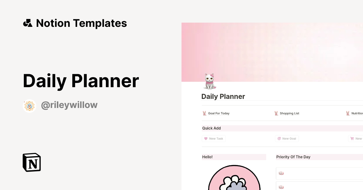 Daily Planner Template | Notion Marketplace