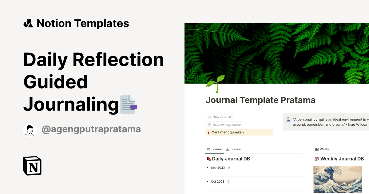 Daily Reflection Guided Journaling📑 Template by Ageng Putra Pratama ...