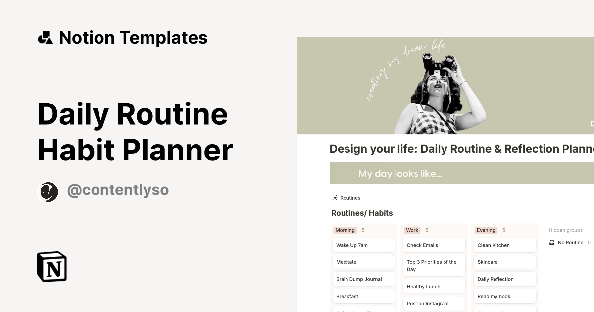 Daily Routine Habit Planner Template | Notion Marketplace