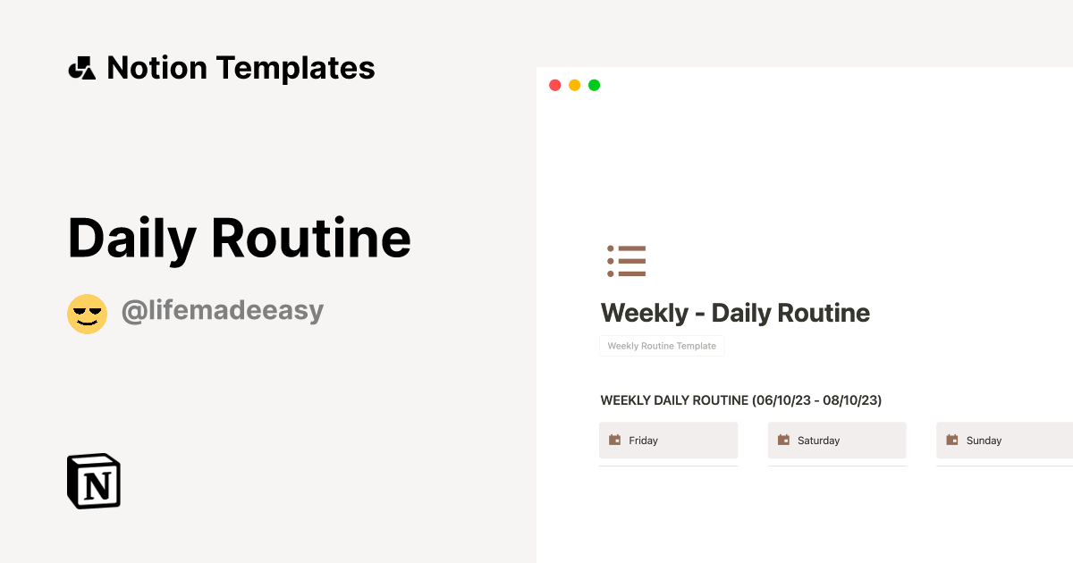 Daily Routine Template | Notion Marketplace