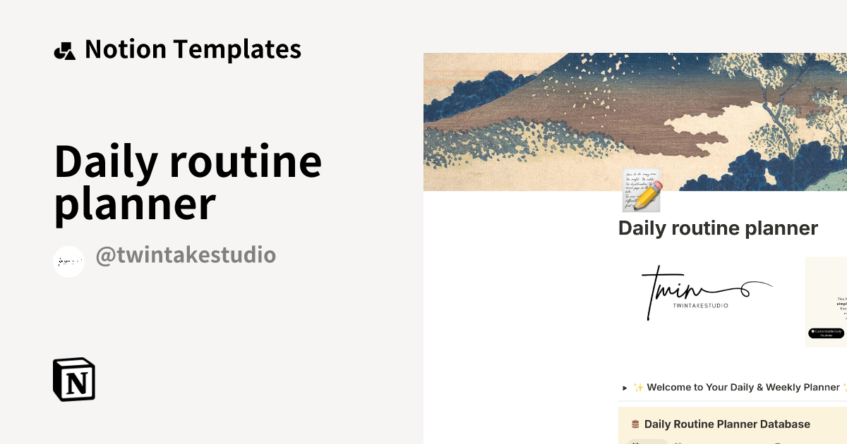Daily routine planner Template | Notion Marketplace