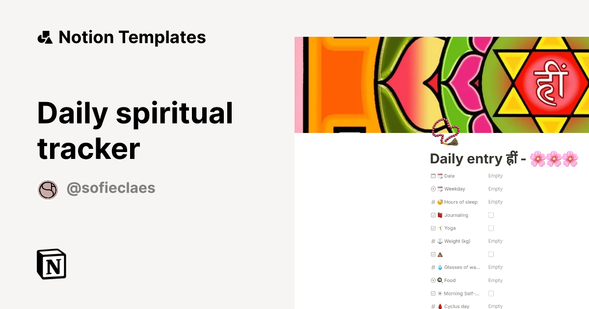 Daily spiritual tracker Template | Notion Marketplace