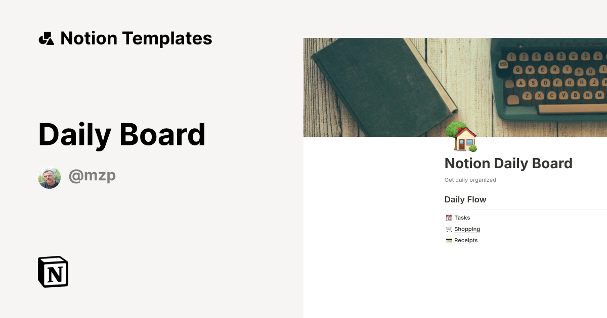 Daily Board Template by Milos | Notion Marketplace