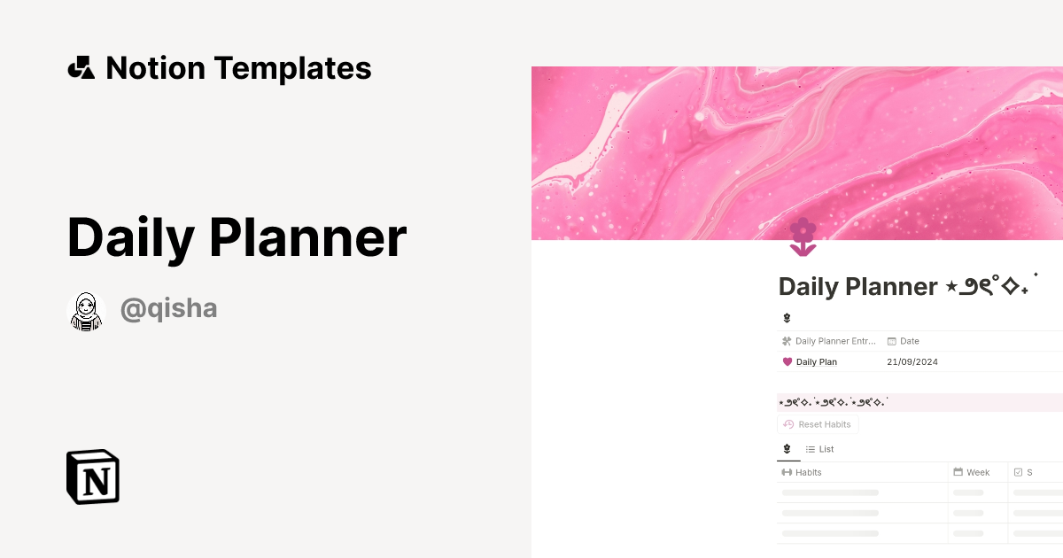 Daily Planner Template | Notion Marketplace
