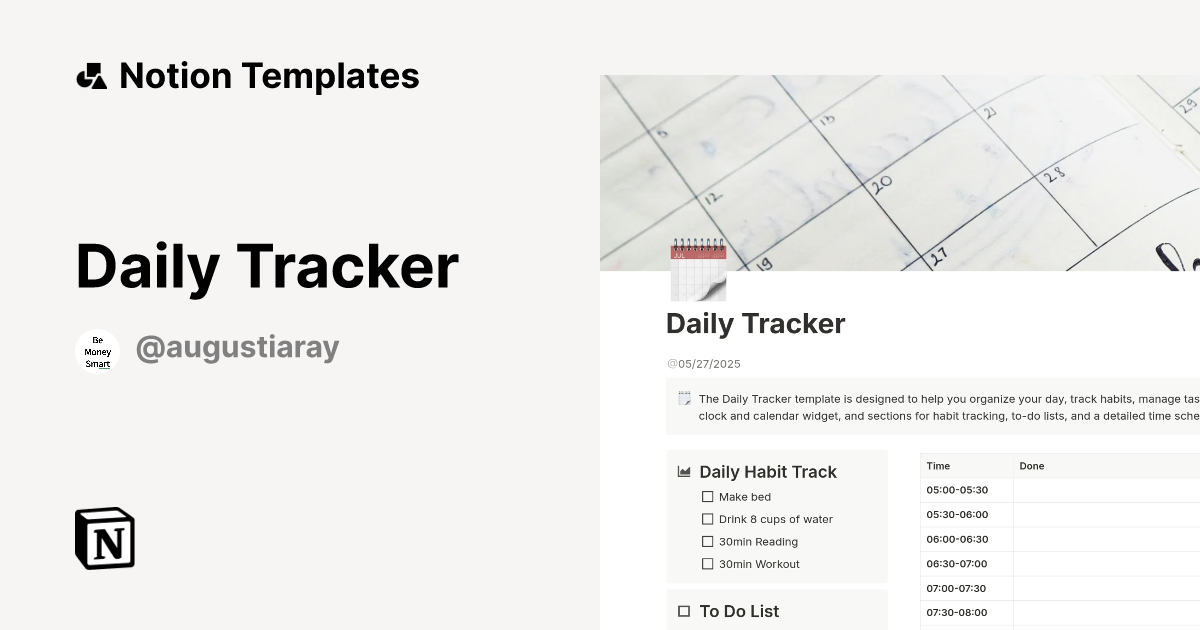 Daily Tracker Template | Notion Marketplace