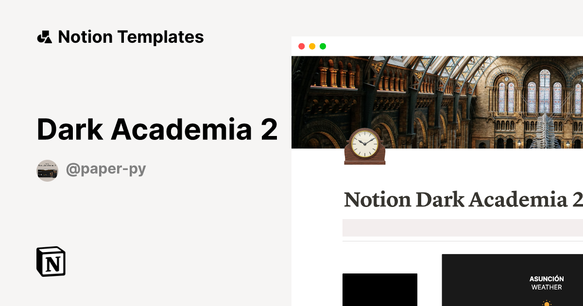Dark Academia 2 Template | Notion Marketplace