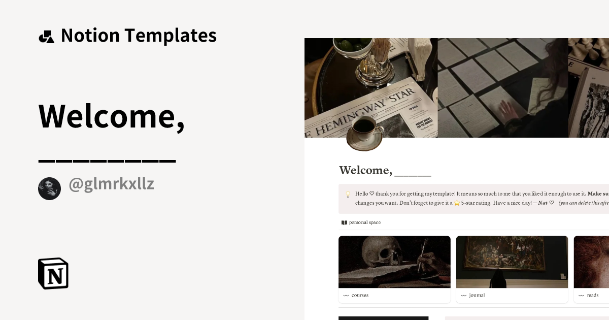 Welcome, ________ Template | Notion Marketplace