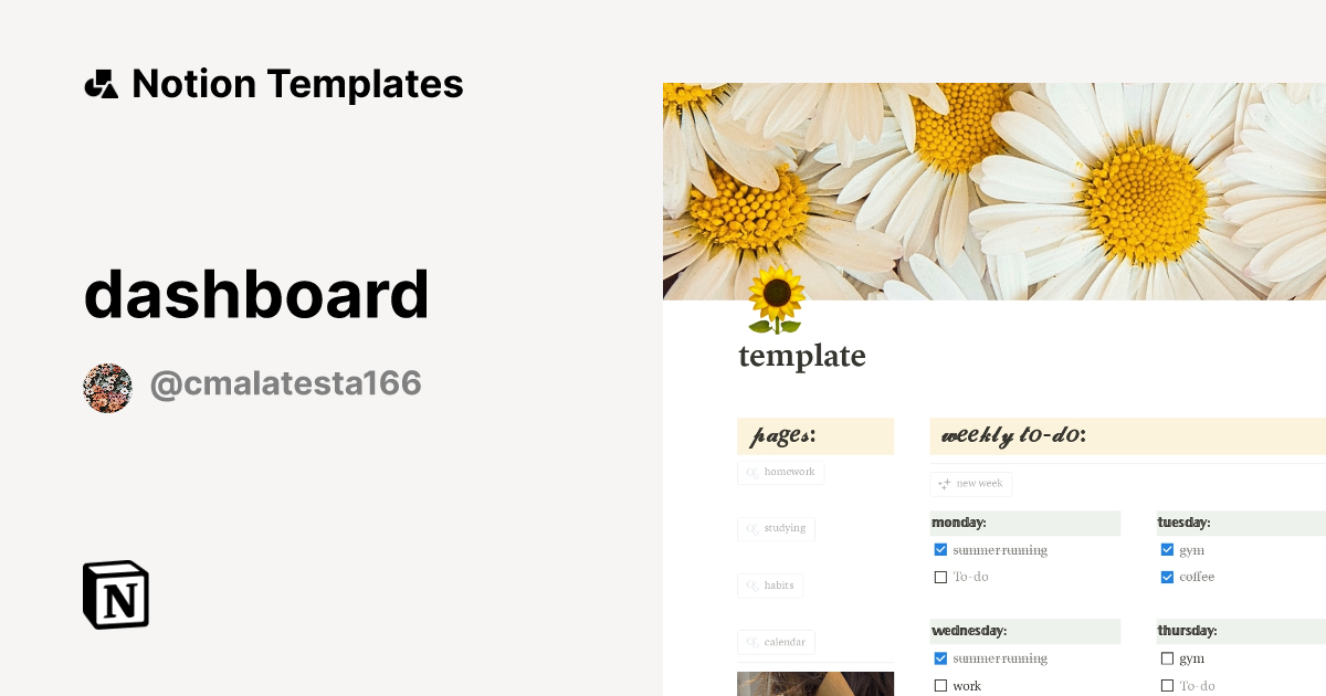 dashboard Template | Notion Marketplace