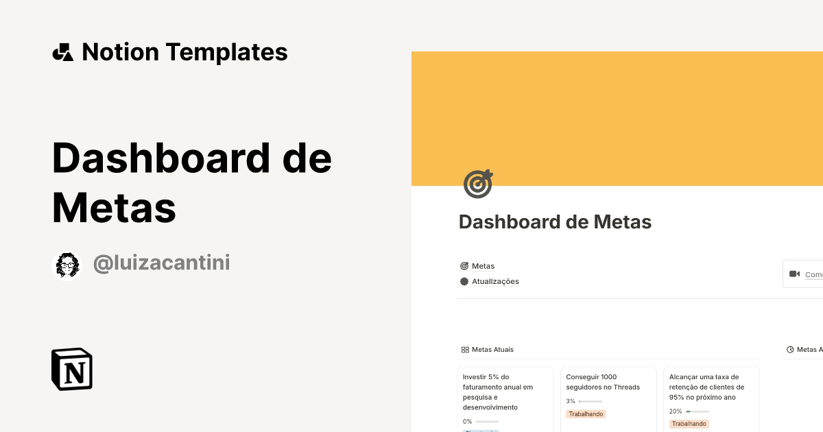 Dashboard de Metas Template | Notion Marketplace