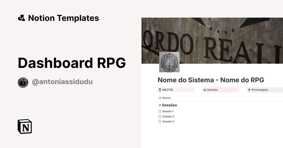Dashboard RPG Template | Notion Marketplace
