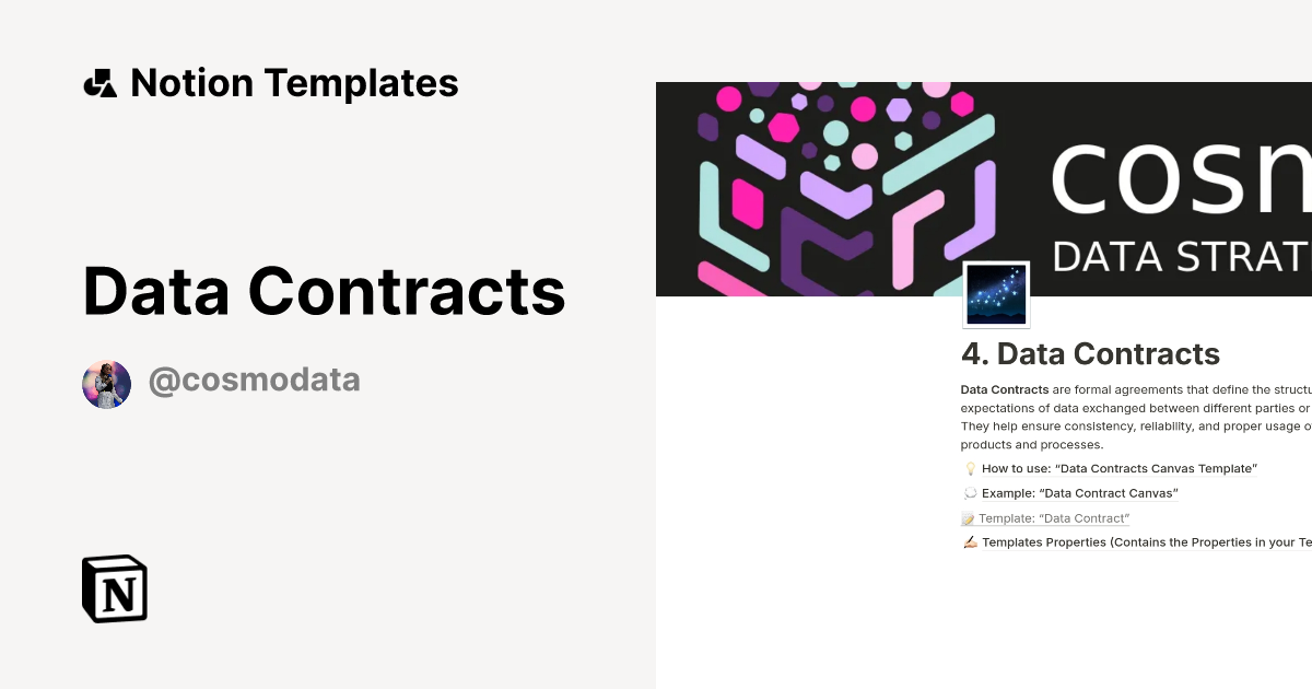Data Contracts Template | Notion Marketplace