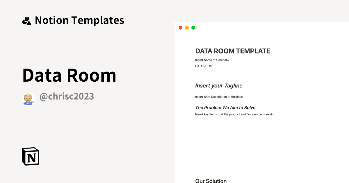 Data Room Template | Notion Marketplace