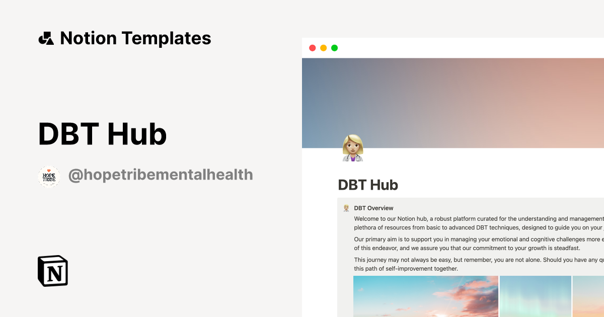 DBT Hub Template | Notion Marketplace