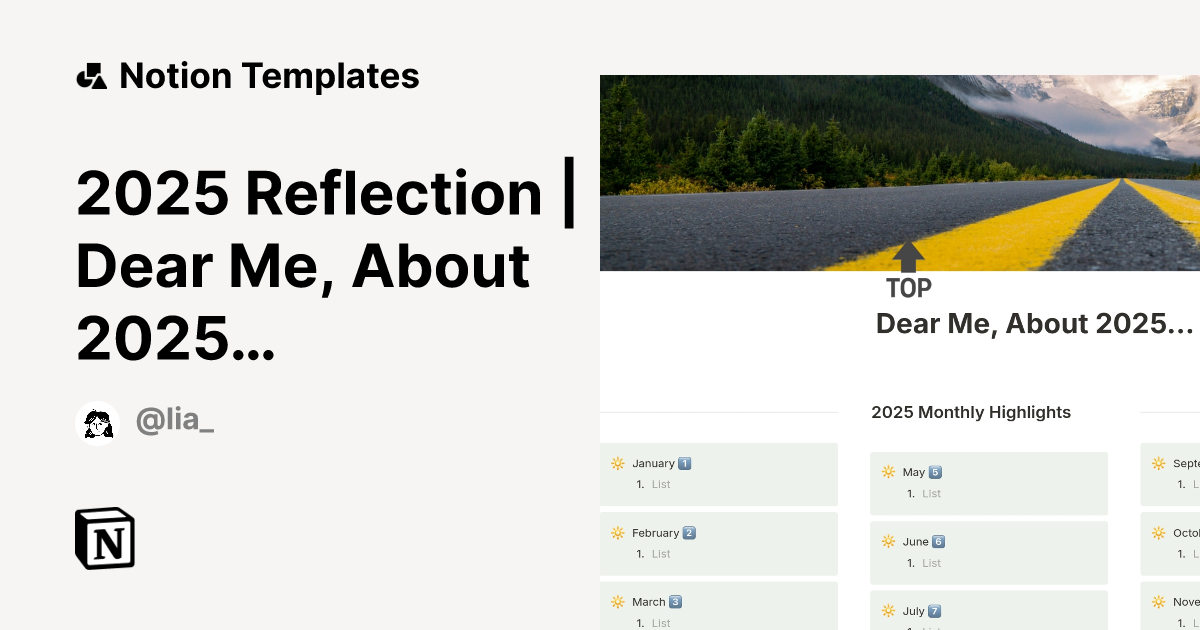 2025 Reflection | Dear Me, About 2025… Template | Notion Marketplace