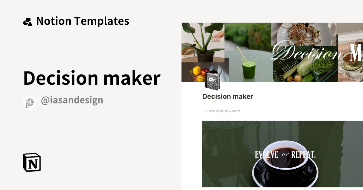 Decision maker Template | Notion Marketplace
