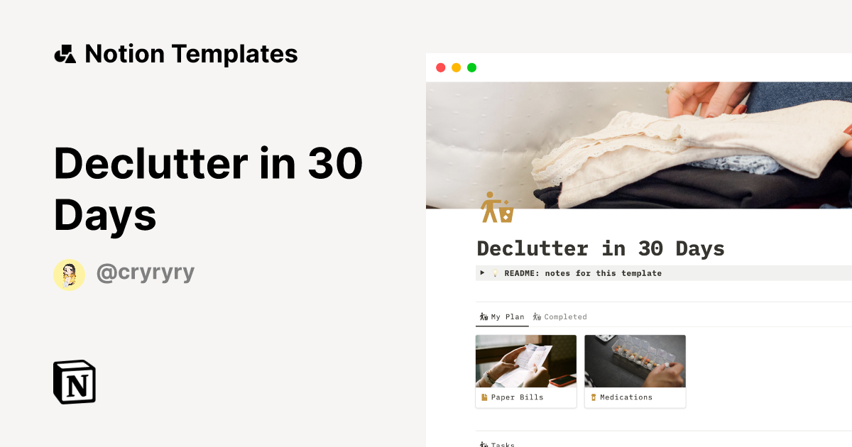 Declutter in 30 Days Template | Notion Marketplace