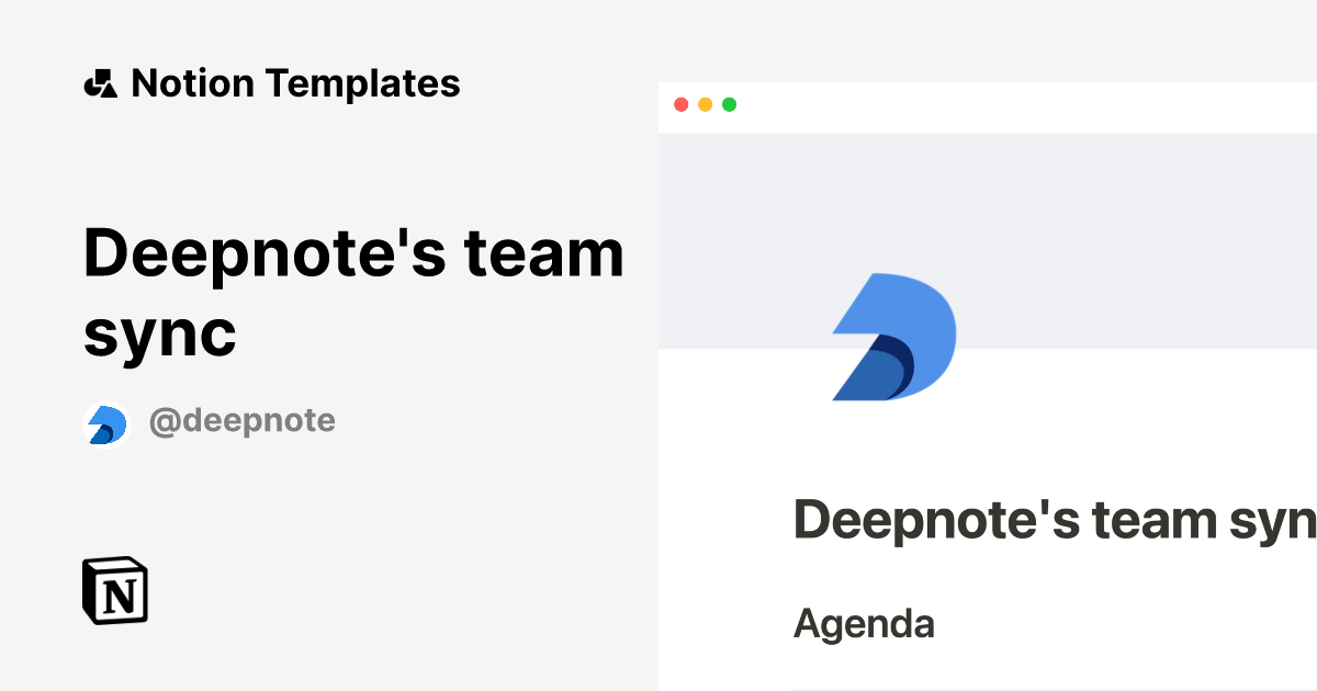 Deepnote's team sync Template | Notion Marketplace