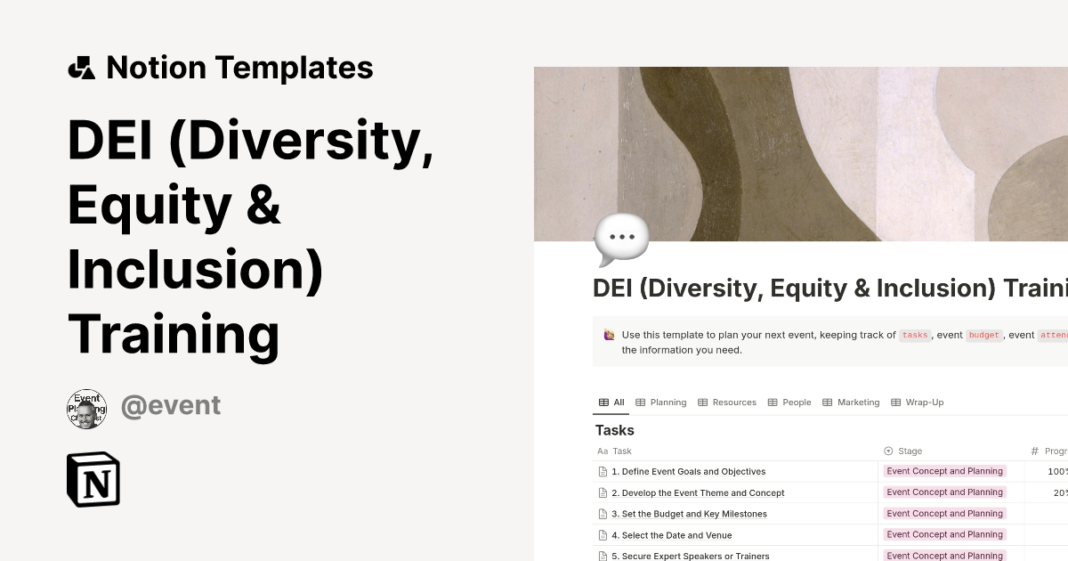 DEI (Diversity, Equity & Inclusion) Training Template by Event Planning ...