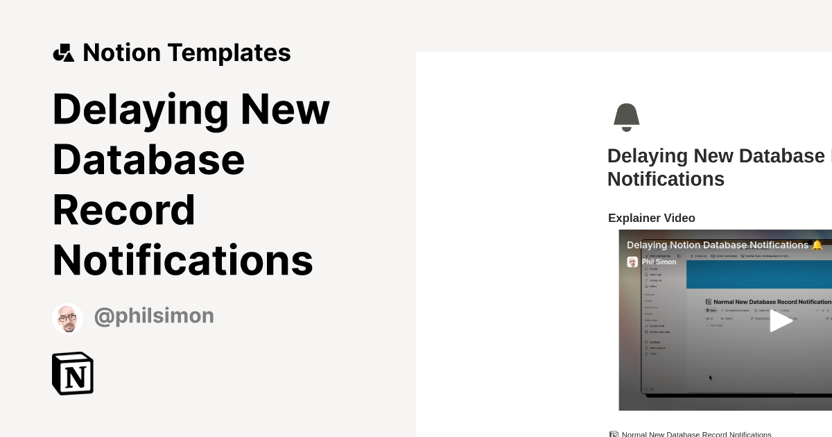 Delaying New Database Record Notifications Template | Notion Marketplace