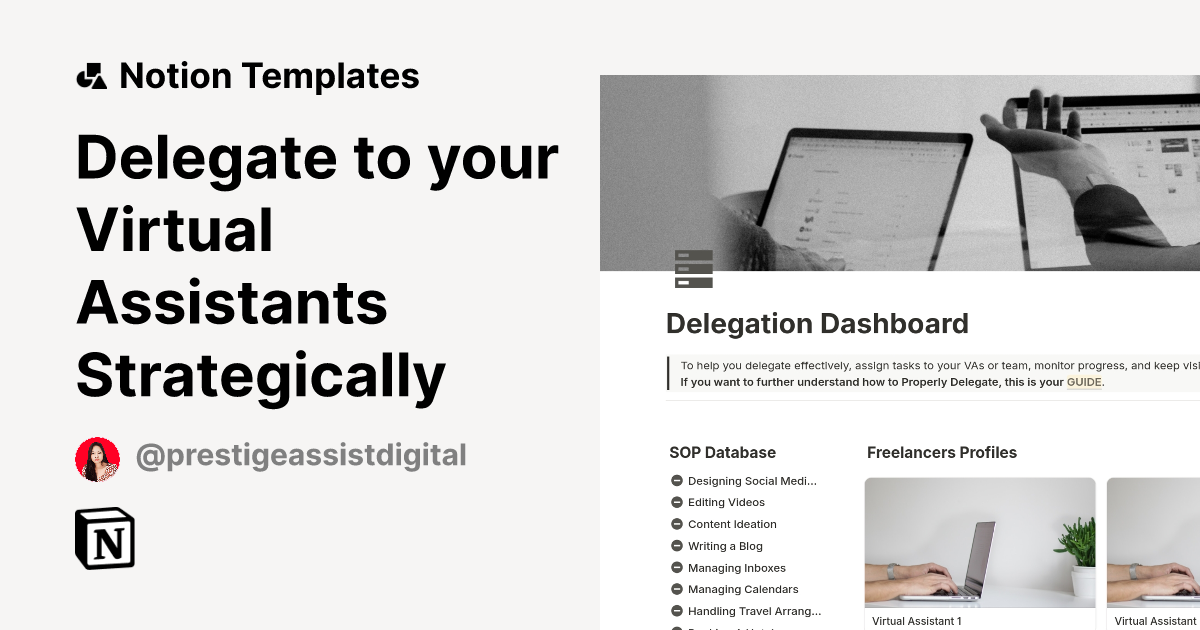 Delegate to your Virtual Assistants Strategically Template | Notion Marketplace