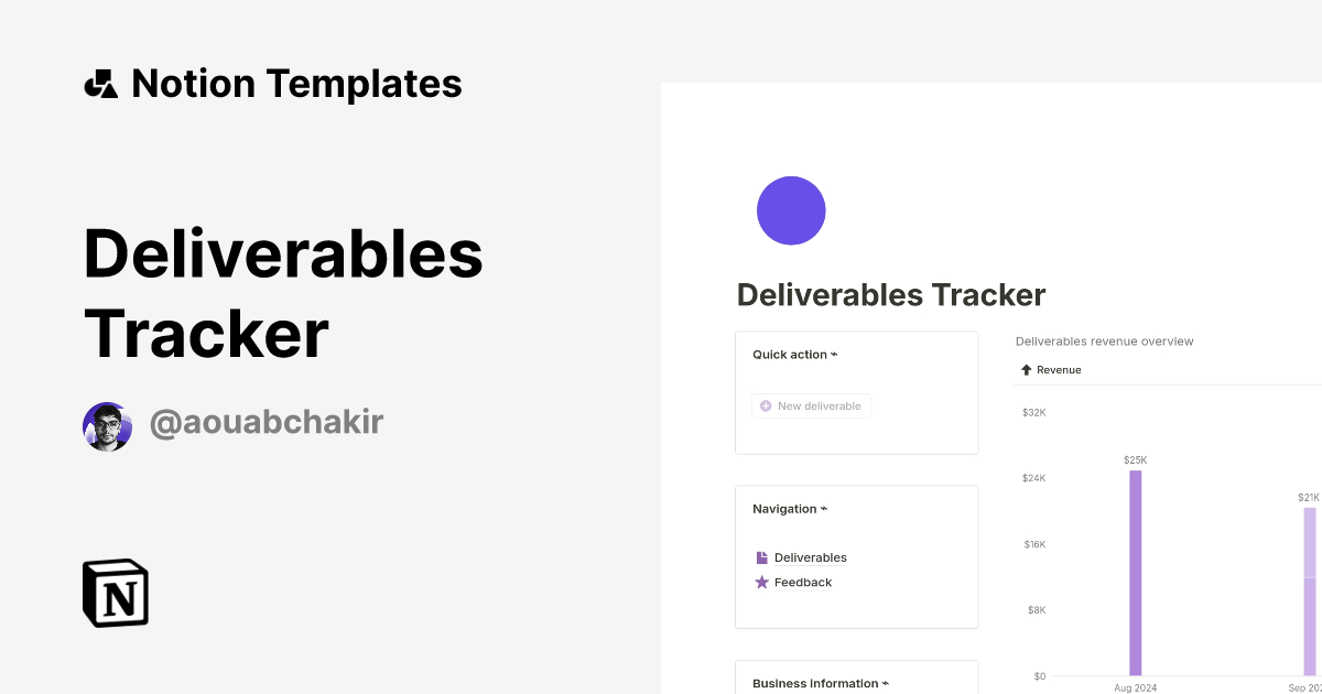 Deliverables Tracker Template | Notion Marketplace