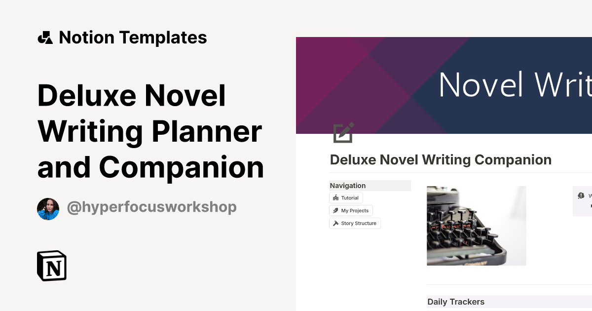 Deluxe Novel Writing Planner and Companion Template by HyperFocus ...