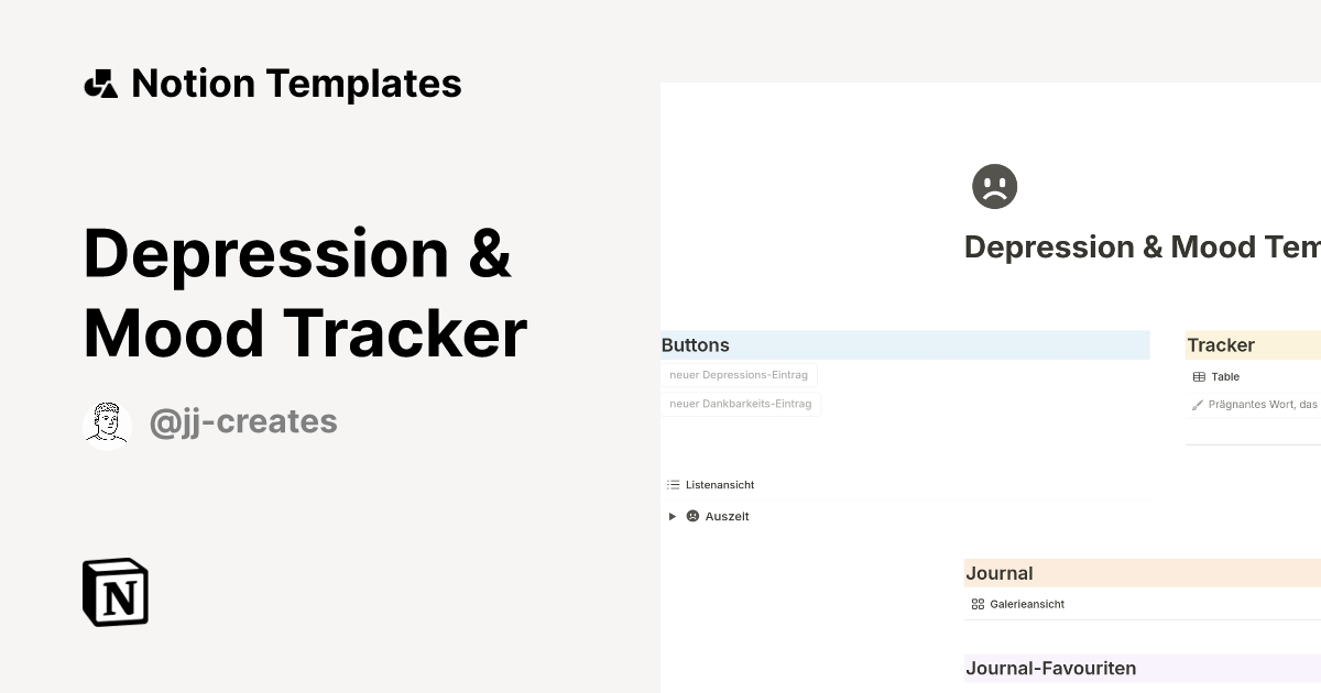 Depression & Mood Tracker Template | Notion Marketplace