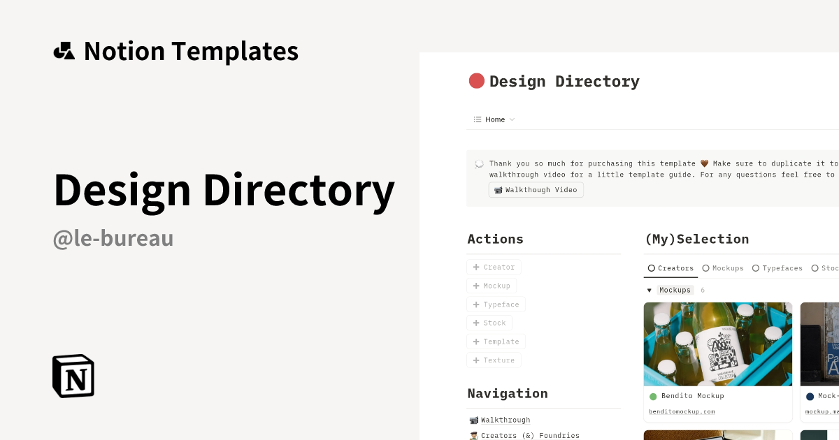 Design Directory Template by Le Bureau | Notion Marketplace