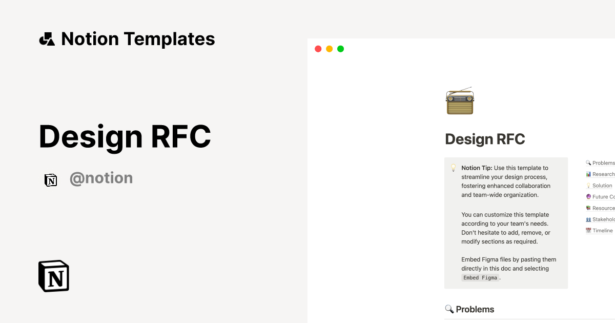 Design RFC 2025 Template | Notion Marketplace